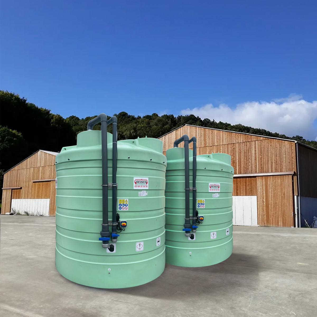 Citerne azote double paroi PEHD 12 500 L avec pompe immergée 450L/min ...