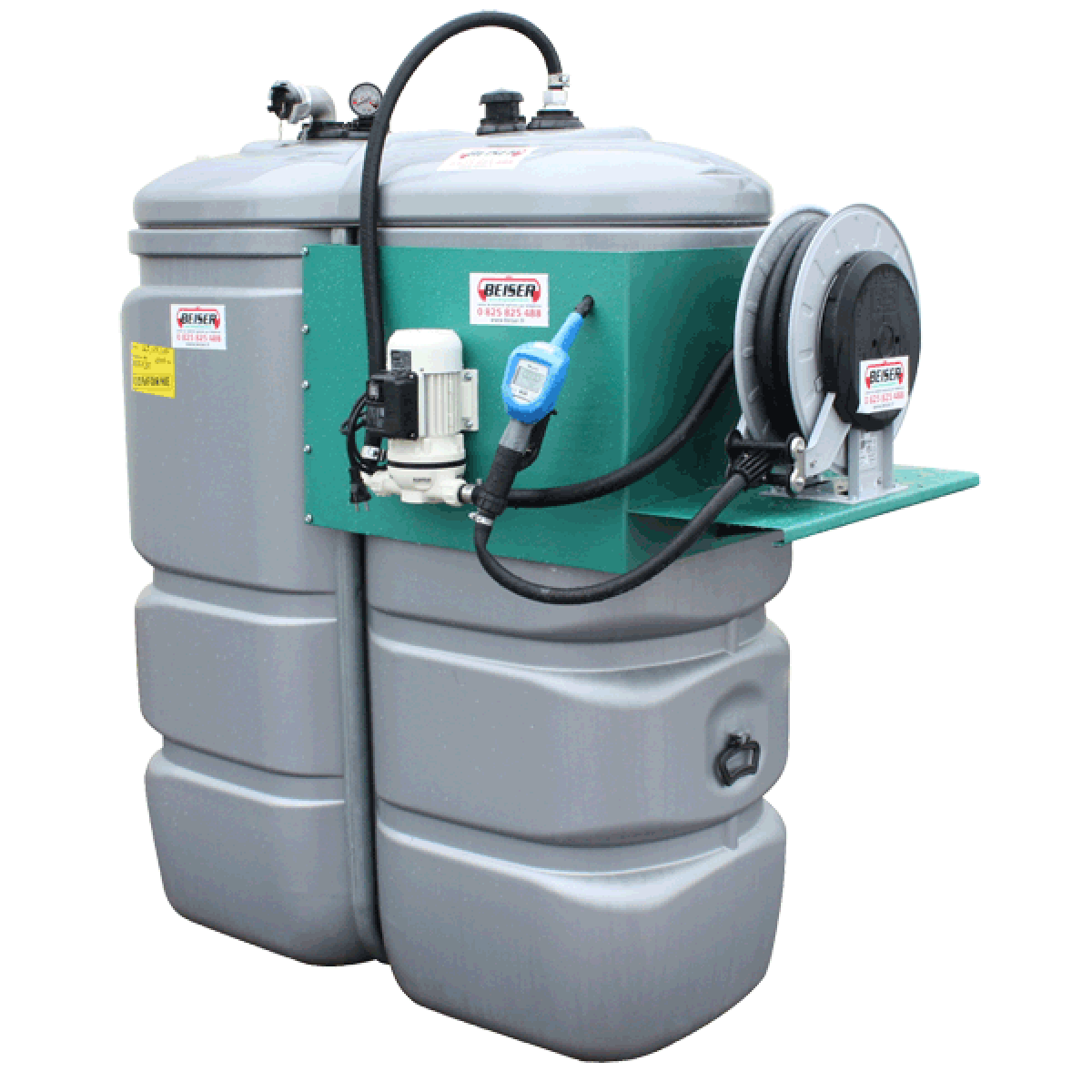 Station AdBlue double paroi en PEHD 1000 litres avec enrouleur – Beiser