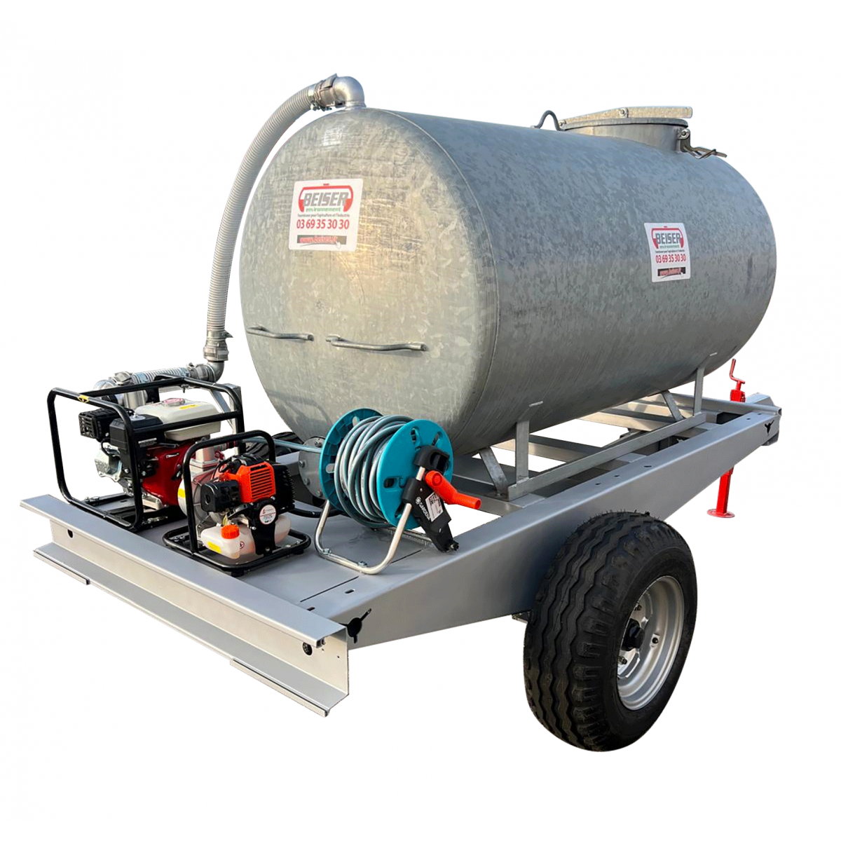 Citerne galvanisée sur chassis agraire 1250L avec groupe thermique