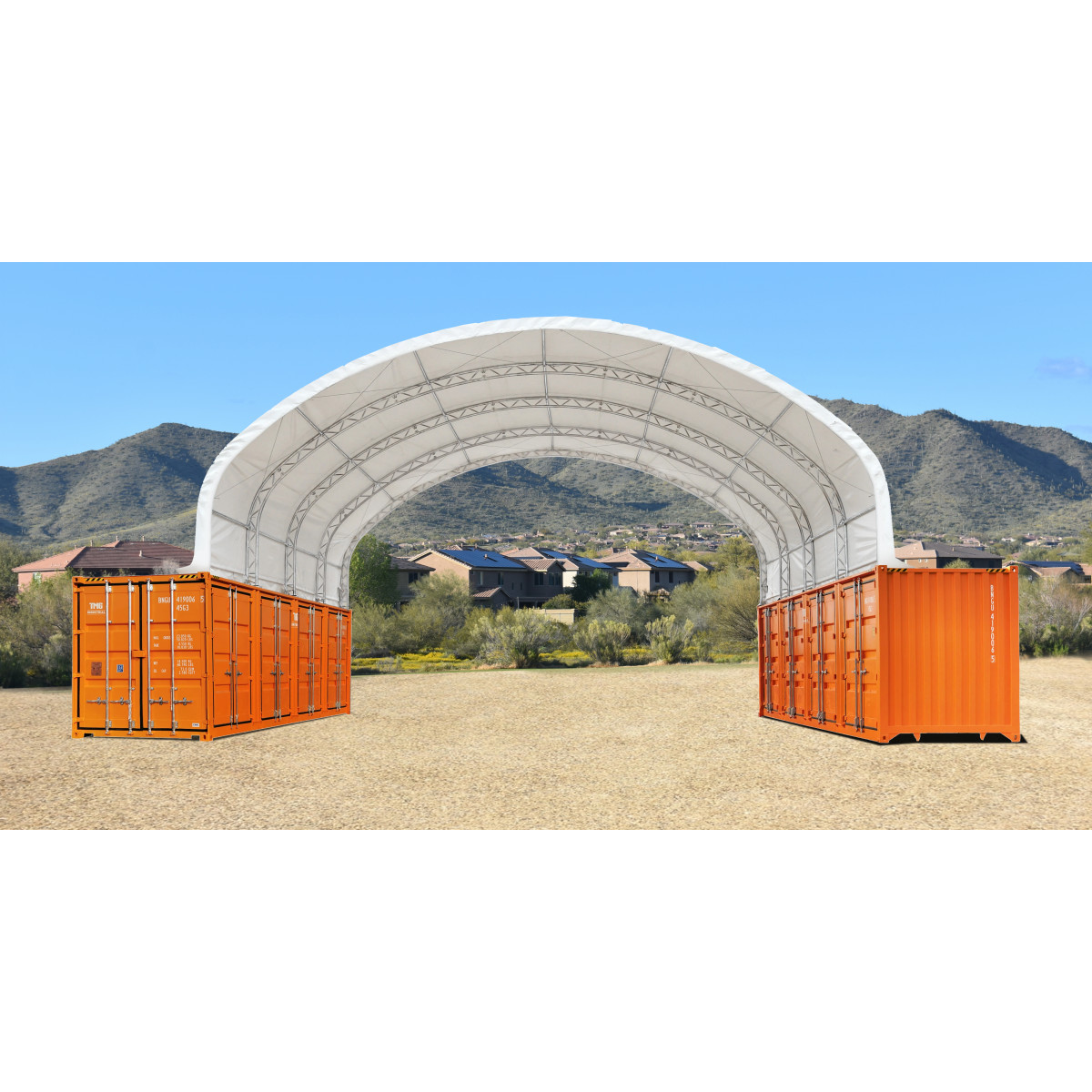 Tunnel monté sur conteneur 12m x 12m x 4,5m