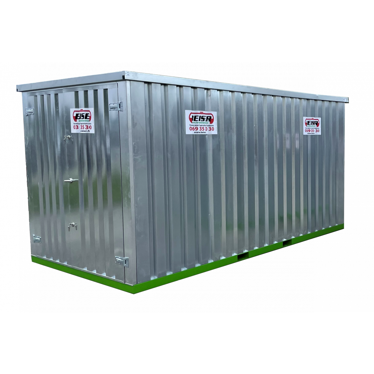 Conteneur de stockage en kit galvanisé 2m87 x 2m06 – Beiser Environnement