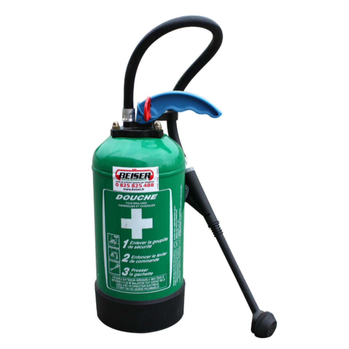 Douche portative autonome, extincteur vert - Beiser Environnement