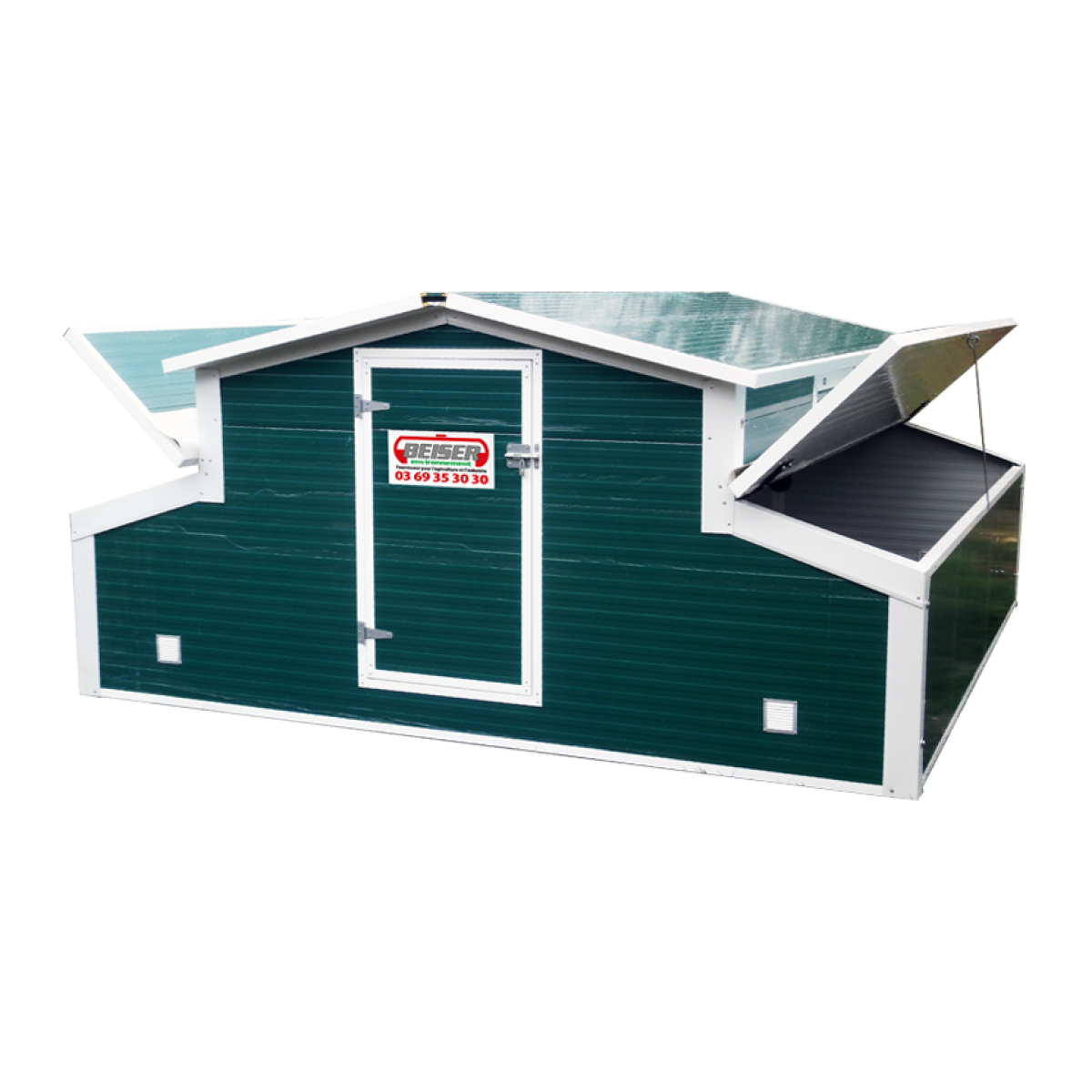 Bâtiment d'élevage avicole "Mini" 11m² en Kit 1,55m de haut