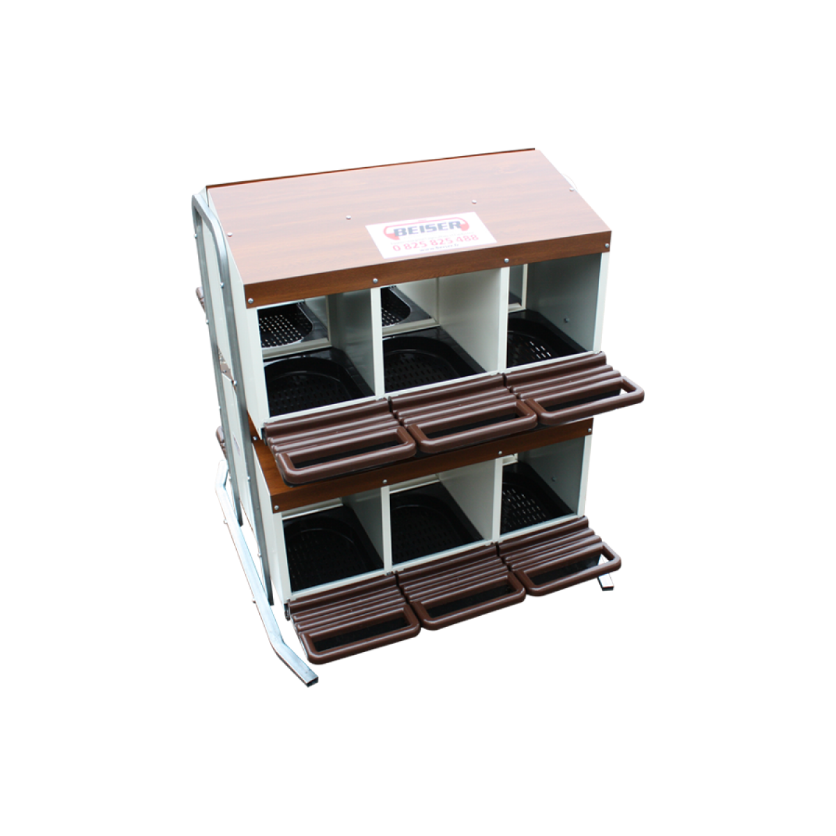 Pondoirs sur pied 12 compartiments pour poules pondeuses - Beiser