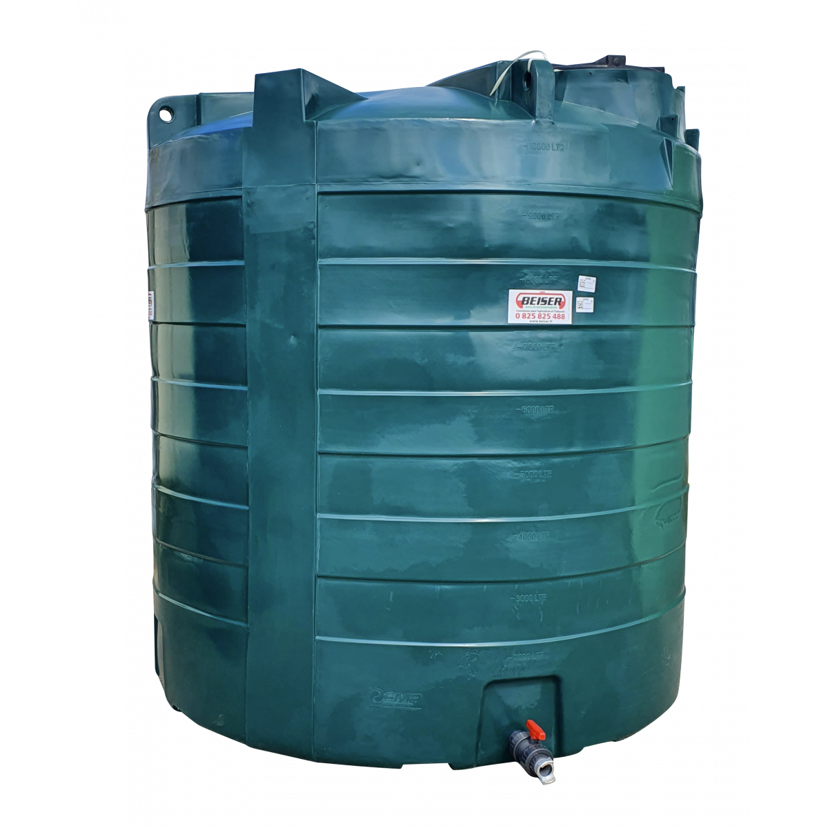 Tonne à Eau, Citerne PEHD 10000 litres verticale - Beiser