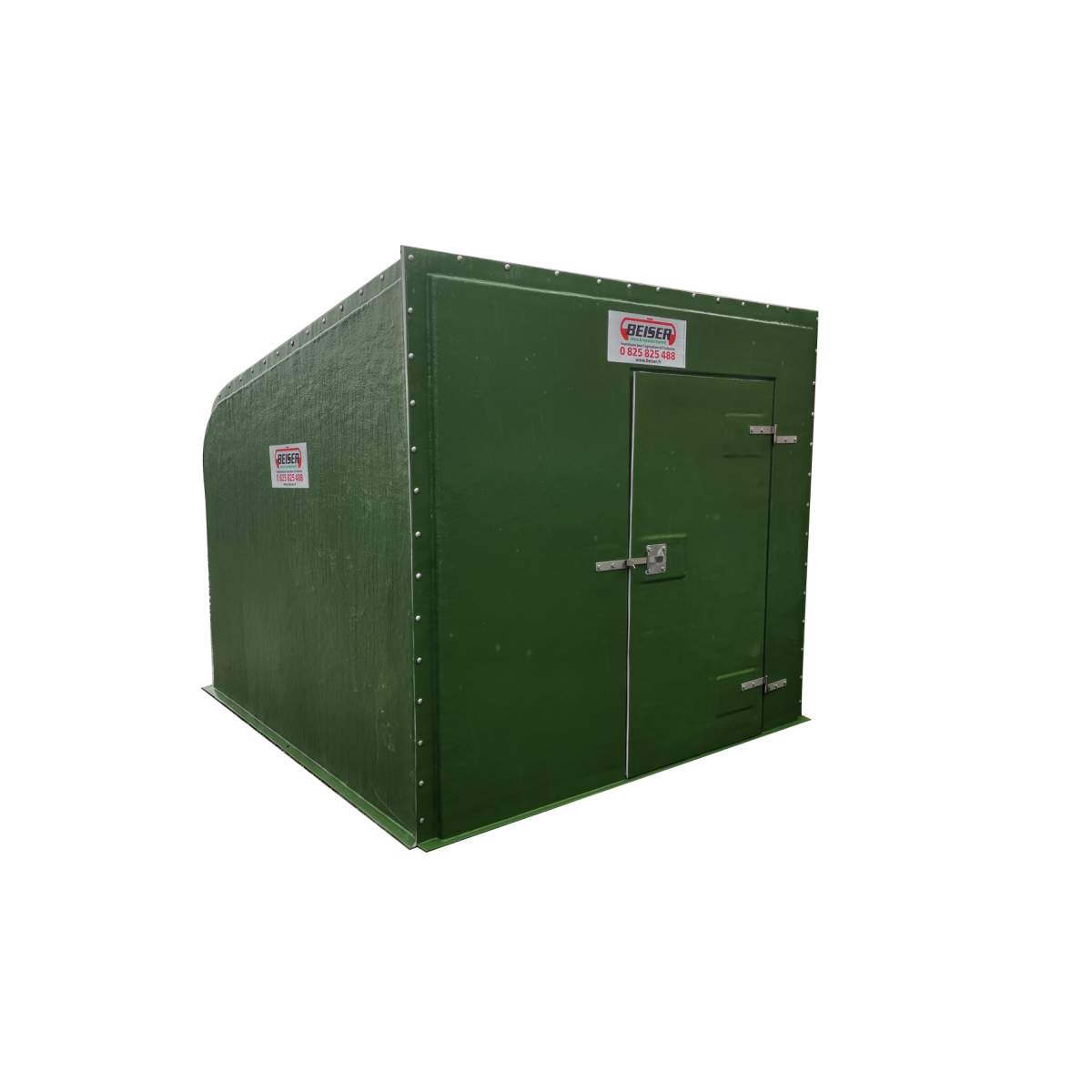 Box polyester avec barrière porte Texas 3 m et caillebotis PVC