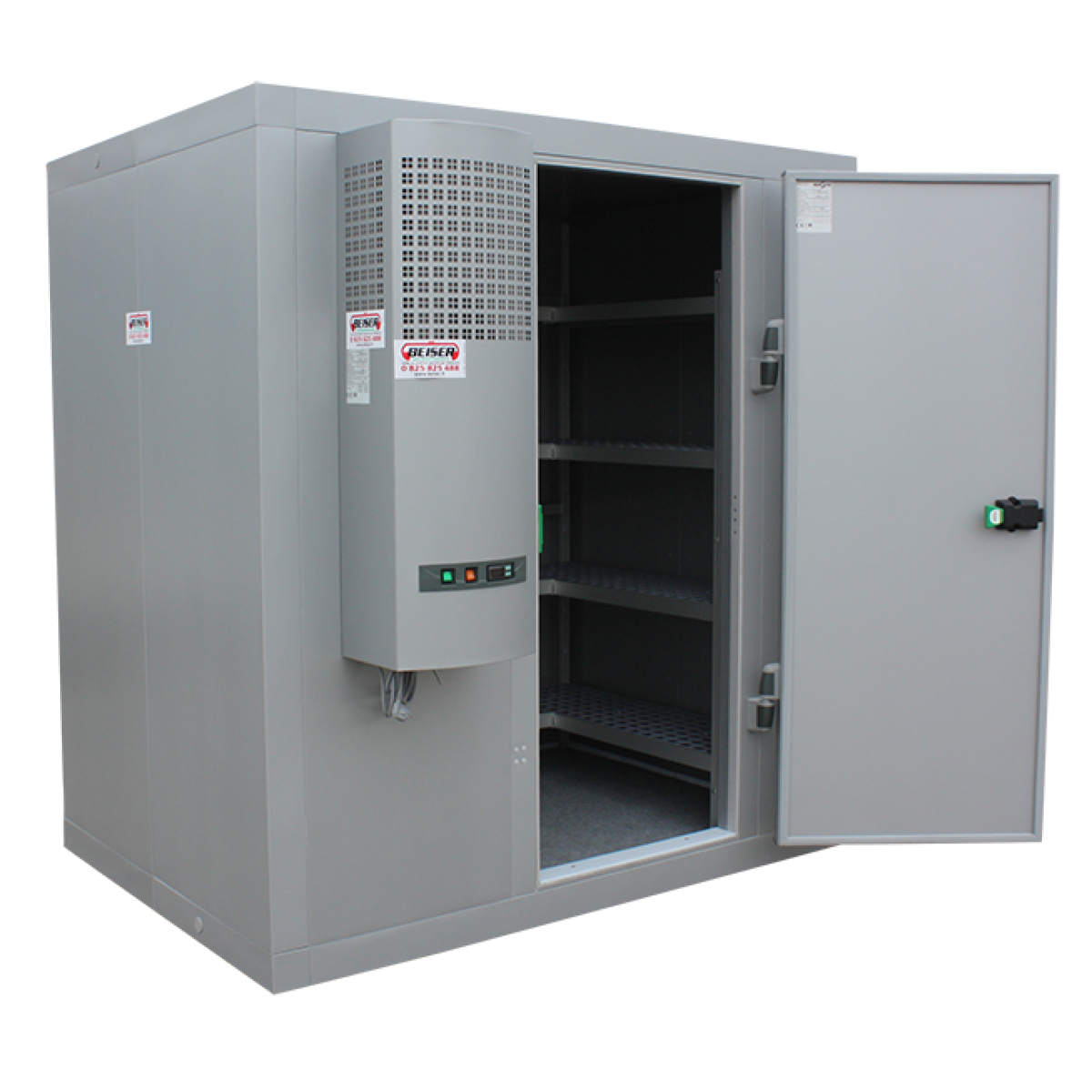 Chambre froide positive avec étagères 4 niveaux, 4,38 m3 – Beiser