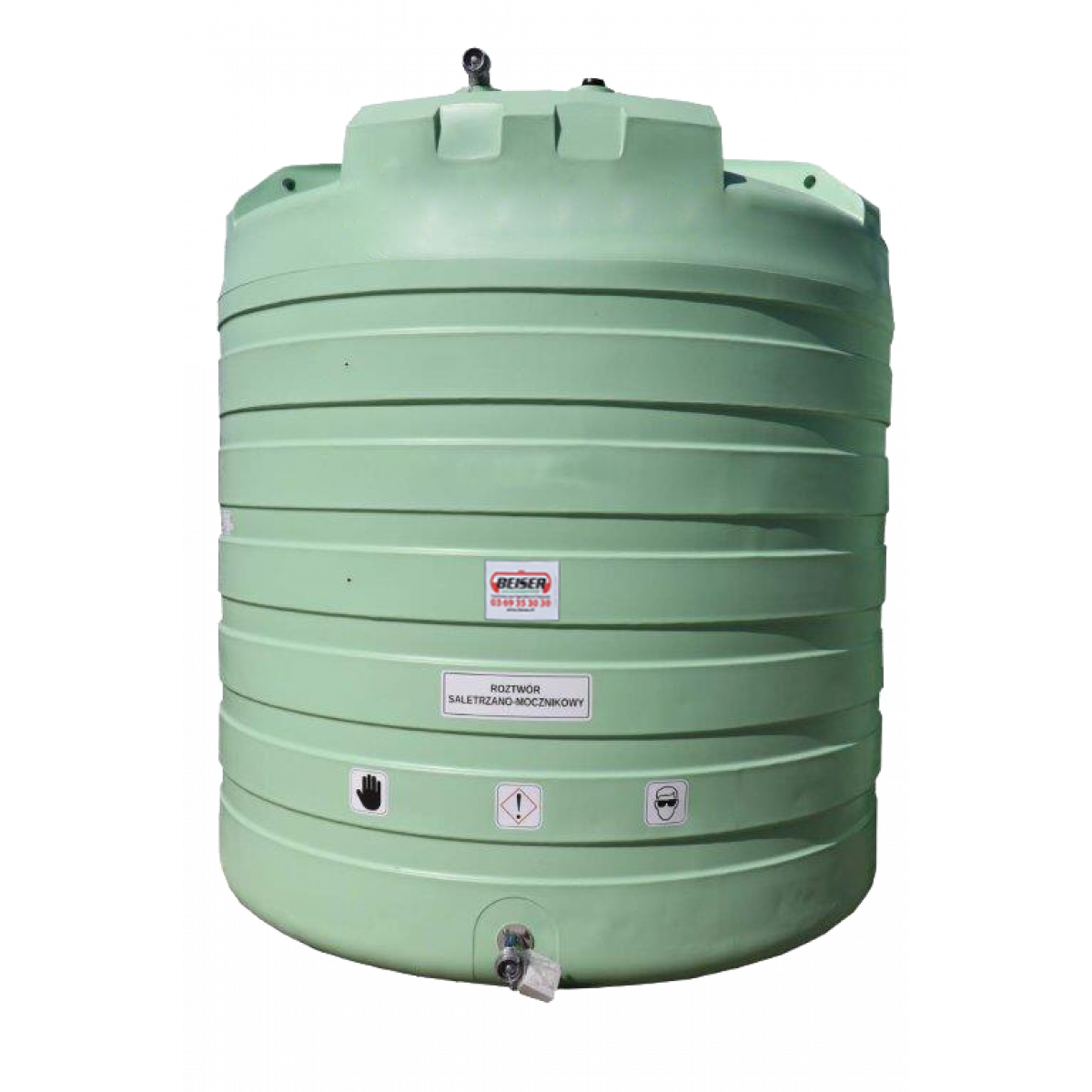 Citerne azote simple paroi PEHD 12 500 L vanne inox 3’’