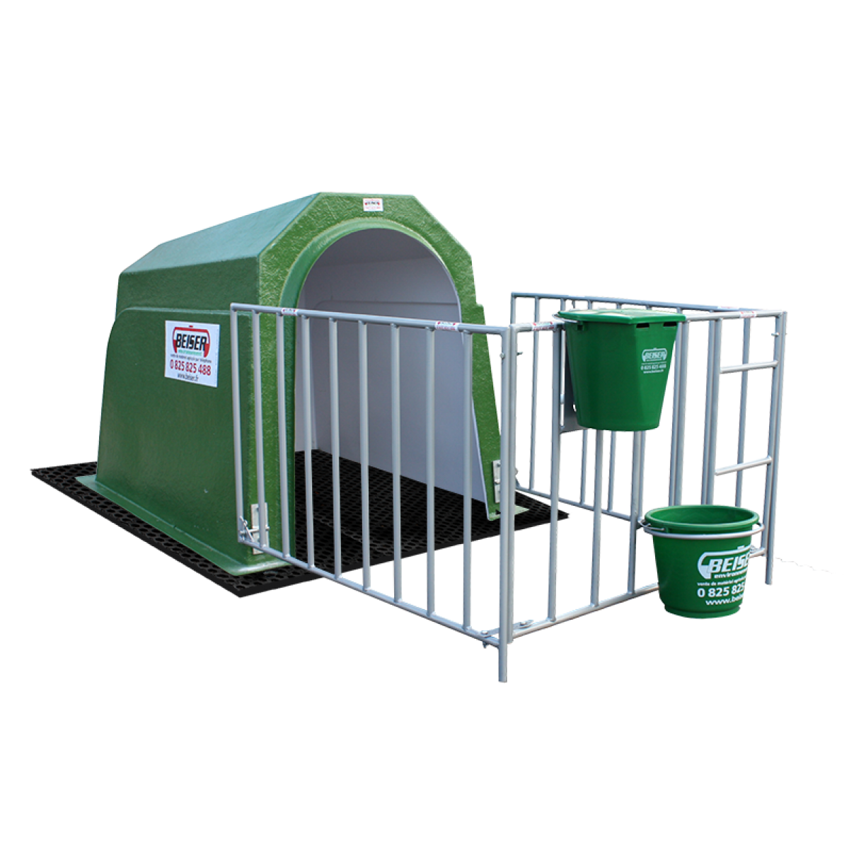 Beiser Environnement - Niche 1 veau polyester avec parc et caillebotis ...