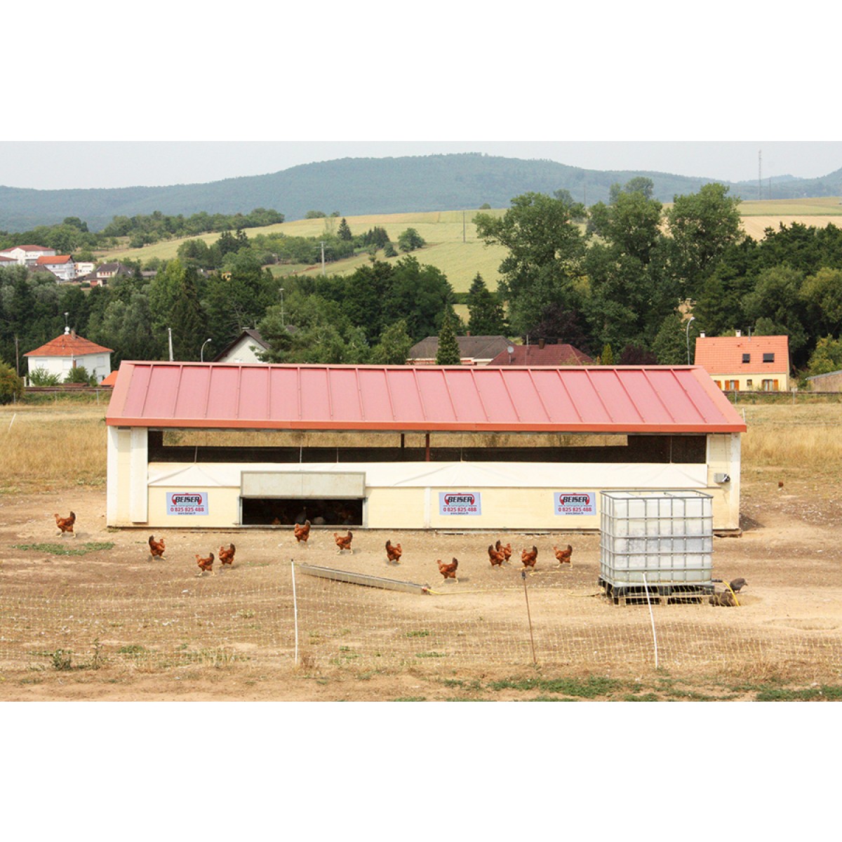 Poulailler mobile en Tôle pour élevage en plein air, 90 m² - Beiser