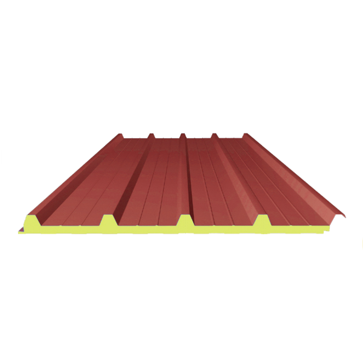 Panneau SANDWICH de TOITURE ROUGE RAL 3009, 3 m 40-250-1000 | Tôles ...