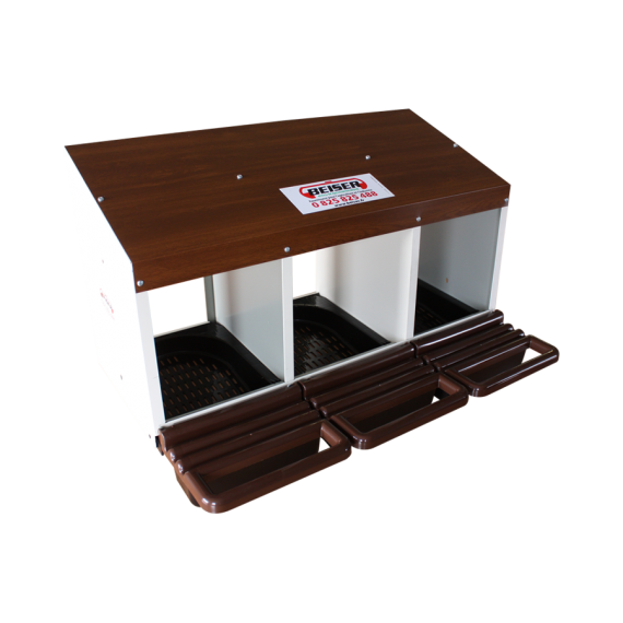 Pondoirs pour poules pondeuses, 3 compartiments - Beiser